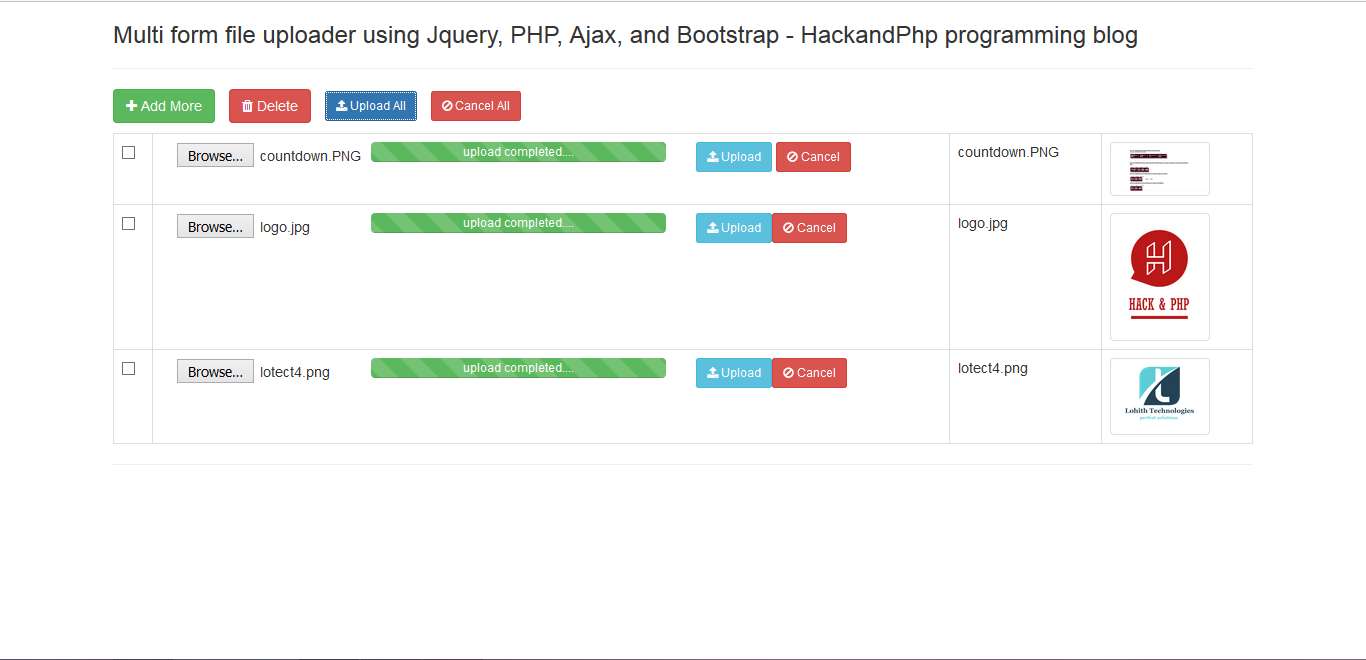 Multiple form file uploader using Jquery Ajax PHP and Bootstrap ... Multiple form file uploader using Jquery Ajax PHP and Bootstrap ...